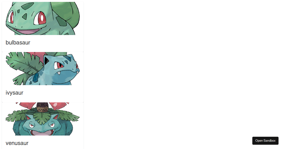 pokemon API - Codesandbox