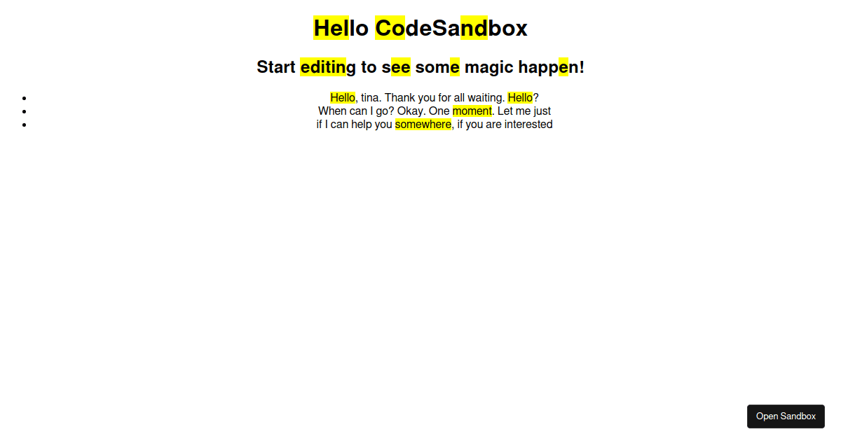 text-highlighting - Codesandbox