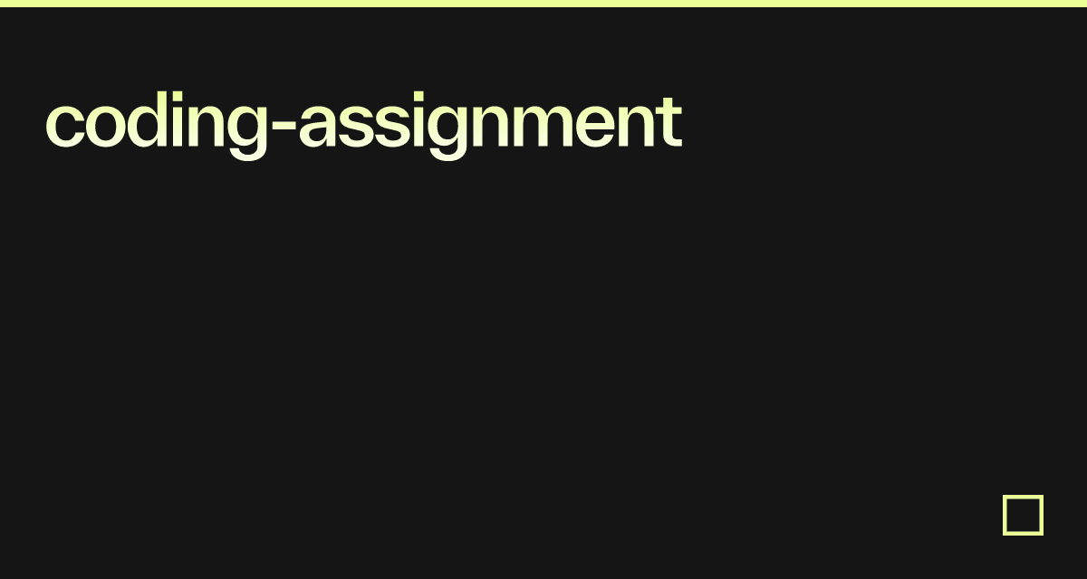 Coding Assignment Codesandbox