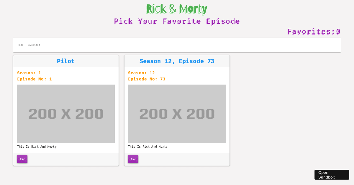 Rick & Morty - Codesandbox