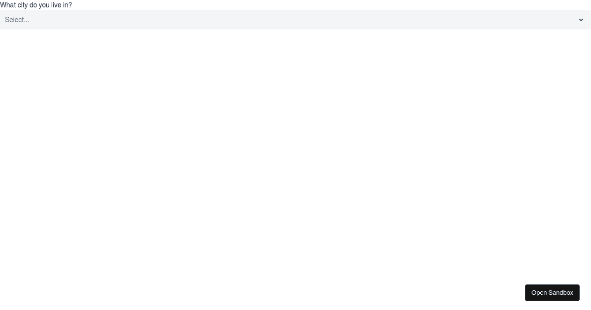 Select Creatable Codesandbox