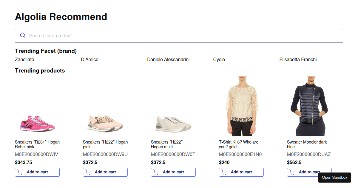 @algolia/recommend-react-example - Codesandbox