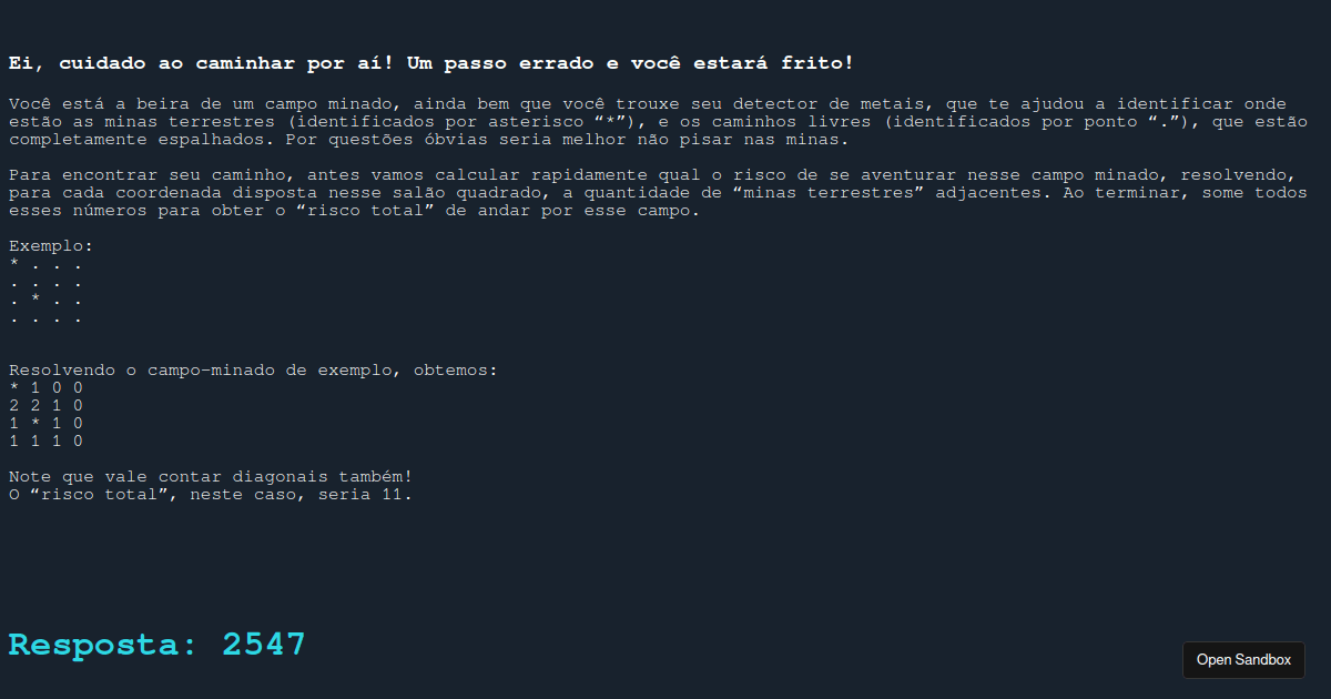 TDC Campo minado - Codesandbox