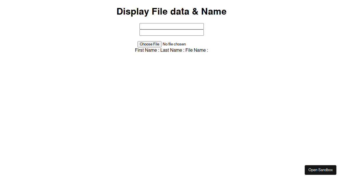 Fileupload In Reactjs Codesandbox