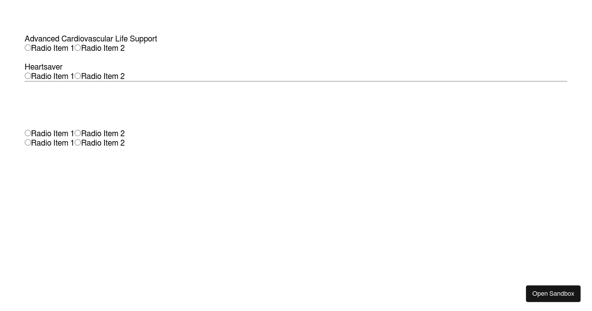 React Component (Radio Button) Example (forked) - Codesandbox React Component (Radio Button) Example (forked) - Codesandbox