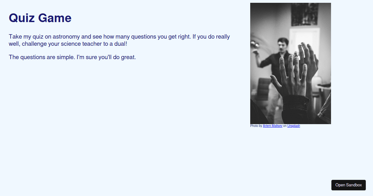 Quiz-Game-Week-3 - Codesandbox
