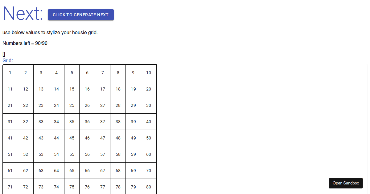 Housie-Number-Picker - Codesandbox