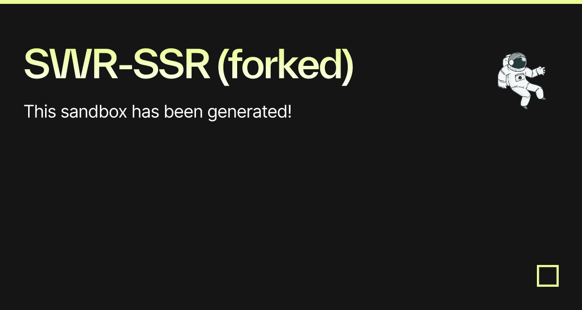 SWR-SSR (forked) - Codesandbox