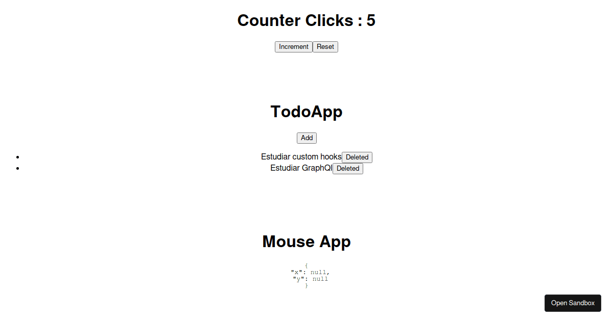 customHooks - Codesandbox