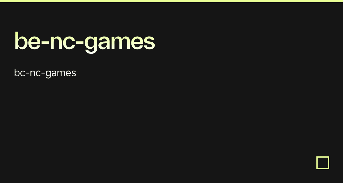 be-nc-games - Codesandbox