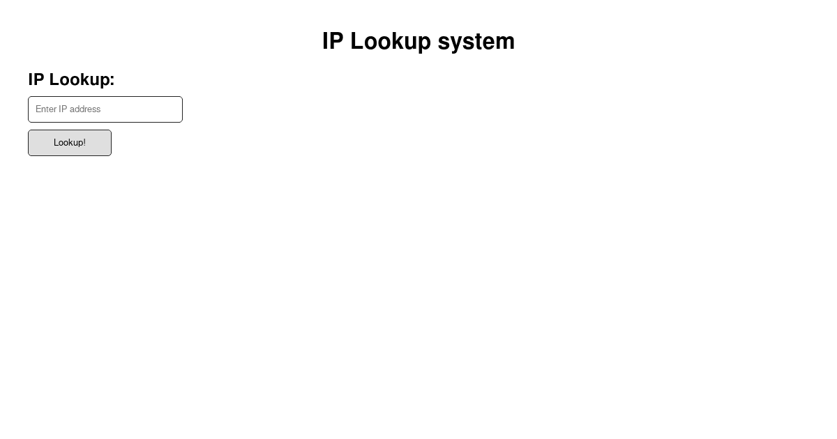 IP Lookup system - Codesandbox