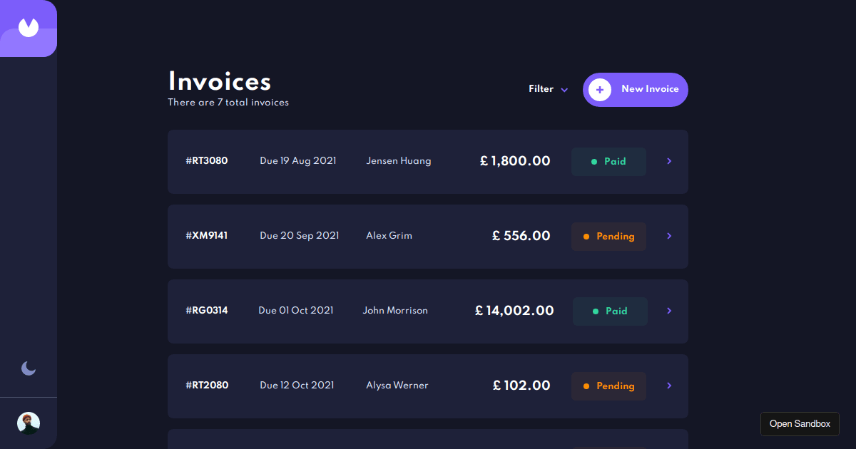 invoice-app - Codesandbox