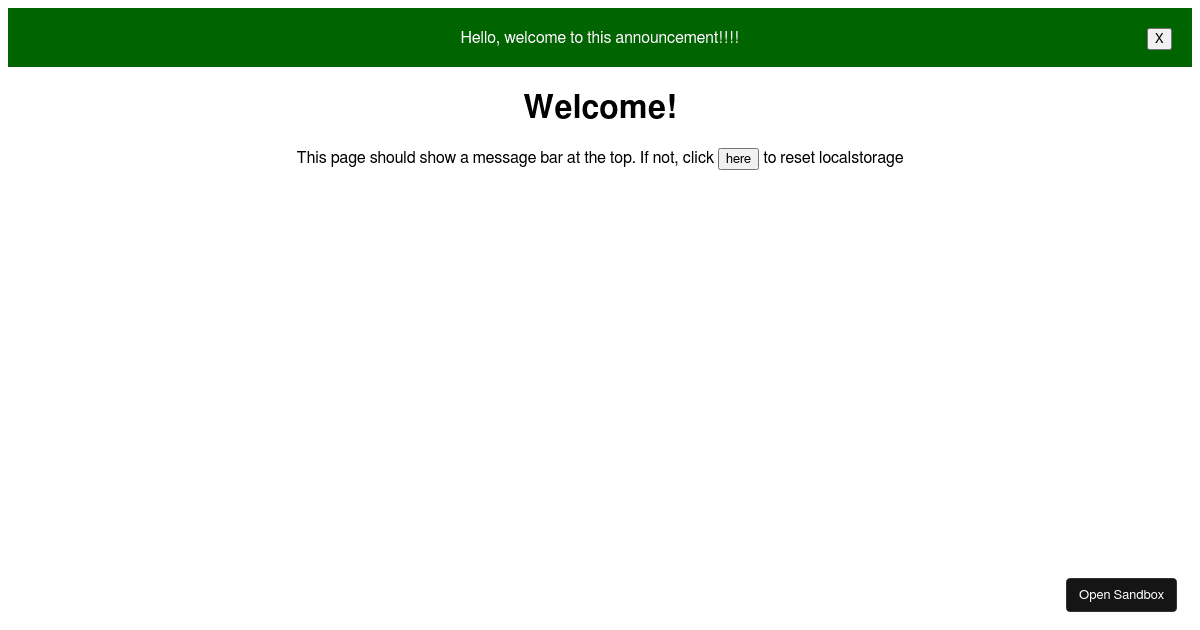 React Message Bar Demo Codesandbox