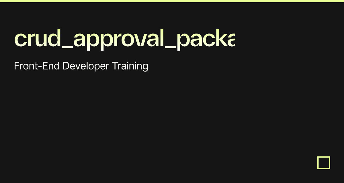crud_approval_package - Codesandbox