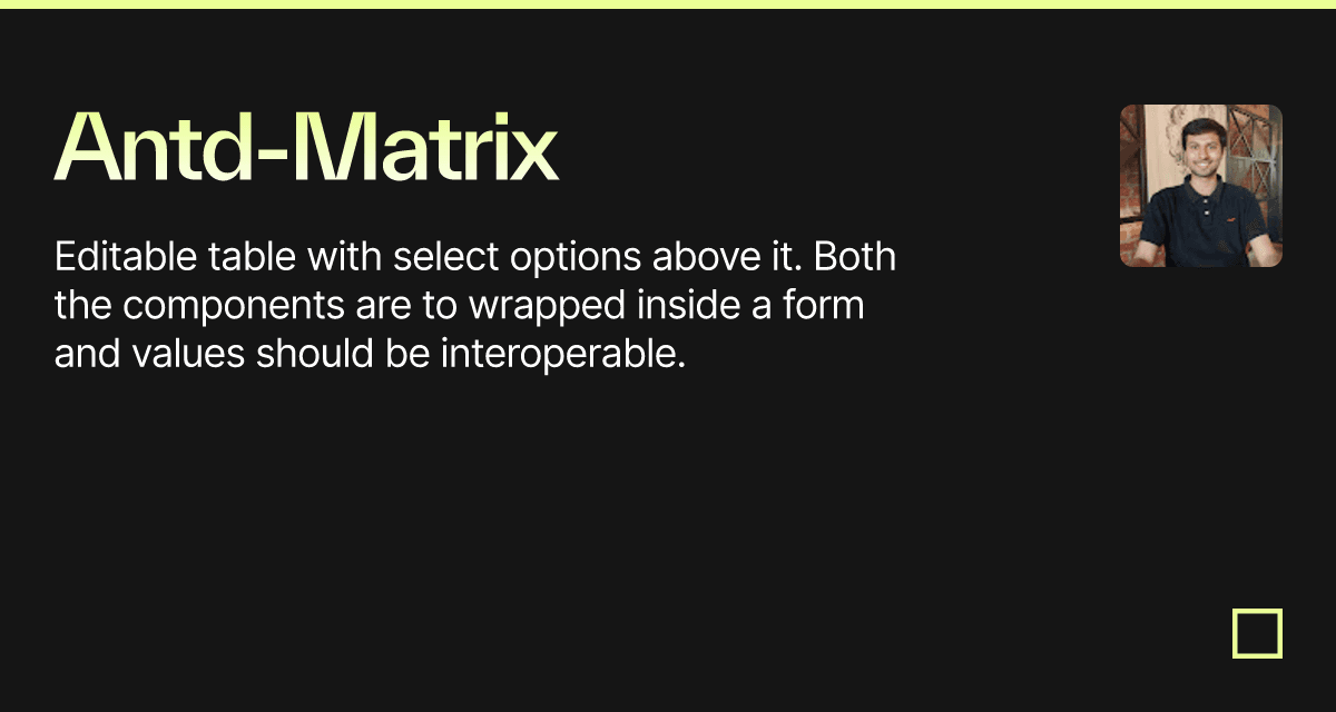 Antd-Matrix - Codesandbox