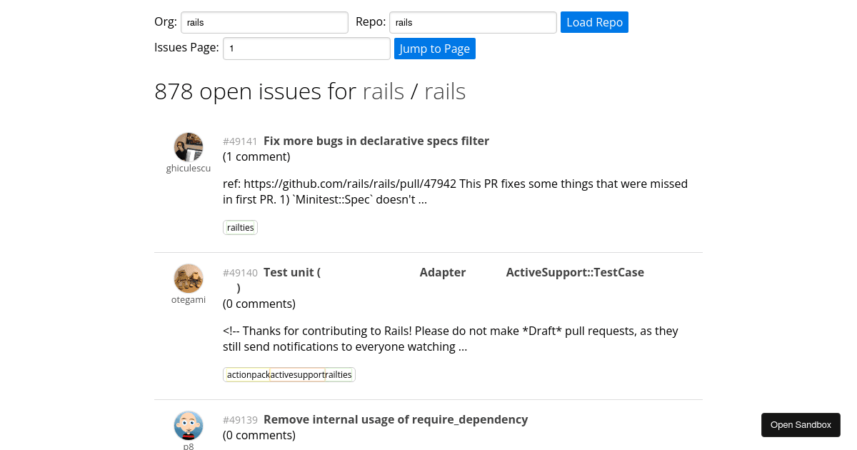 rsk-github-issues-example - Codesandbox