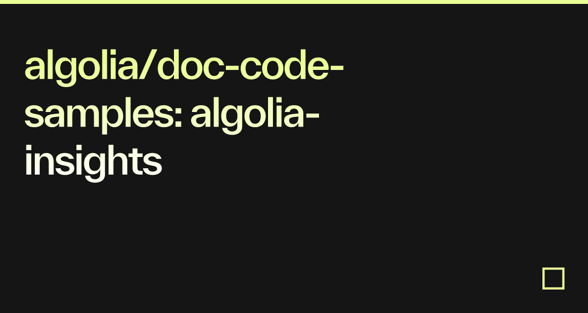 algolia/doc-code-samples: algolia-insights - Codesandbox