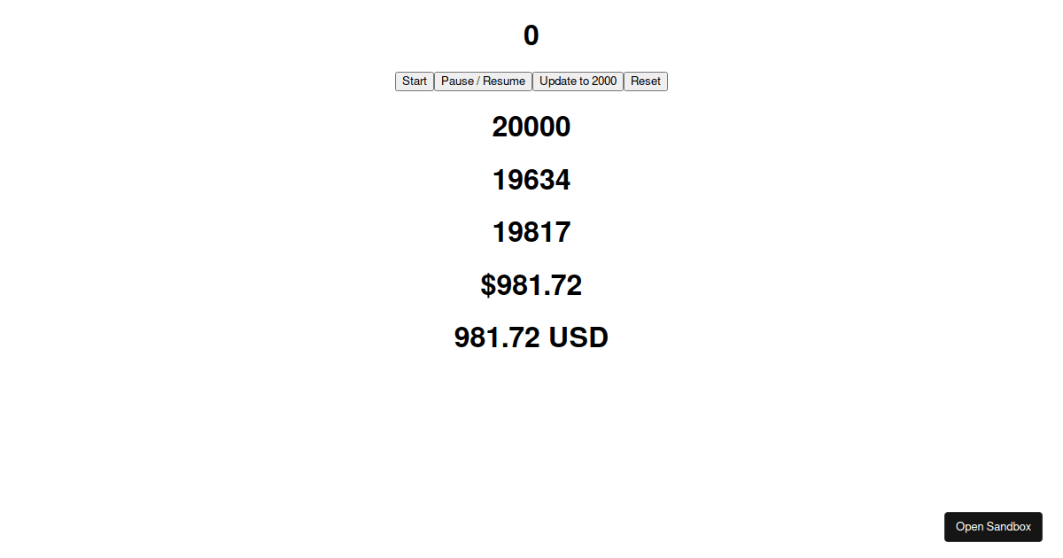 Practical React - react-countup - Codesandbox