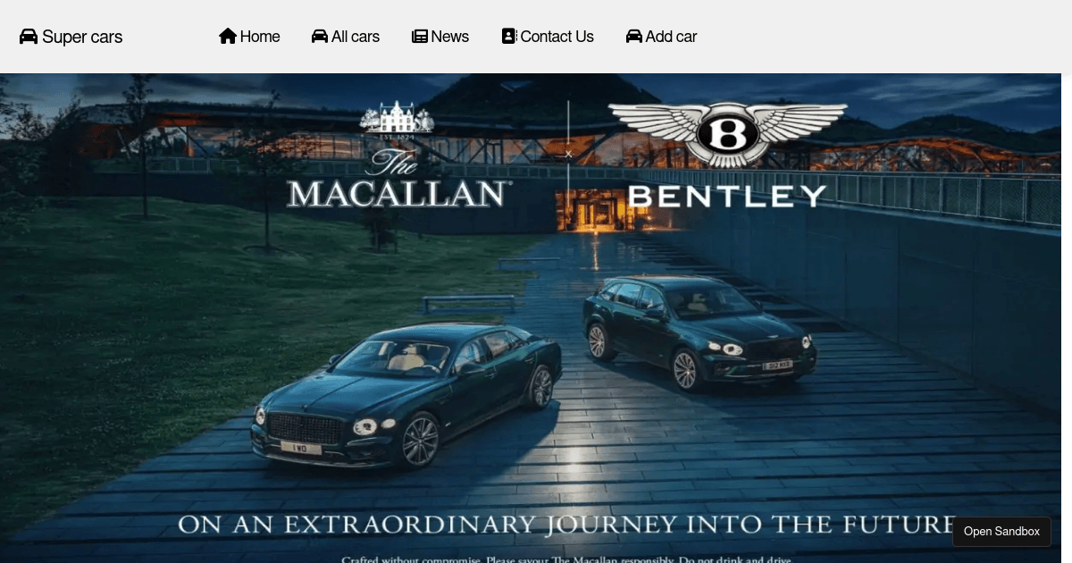 super car - Codesandbox