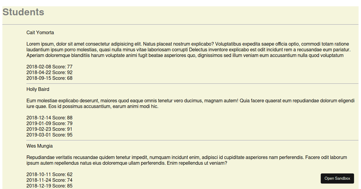 react-students - Codesandbox