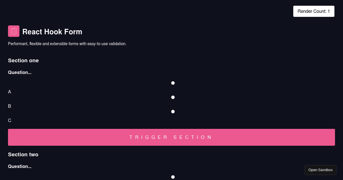 React Hook Form (JS) (forked) - Codesandbox