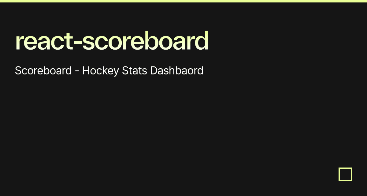 react-scoreboard - Codesandbox