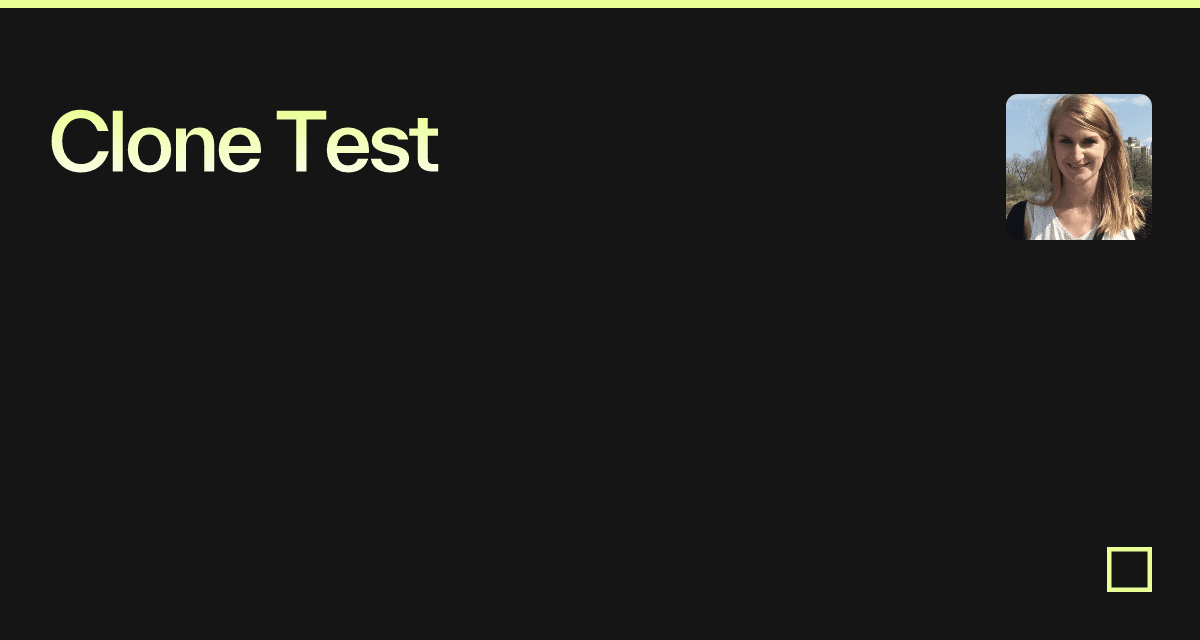 Clone Test - Codesandbox