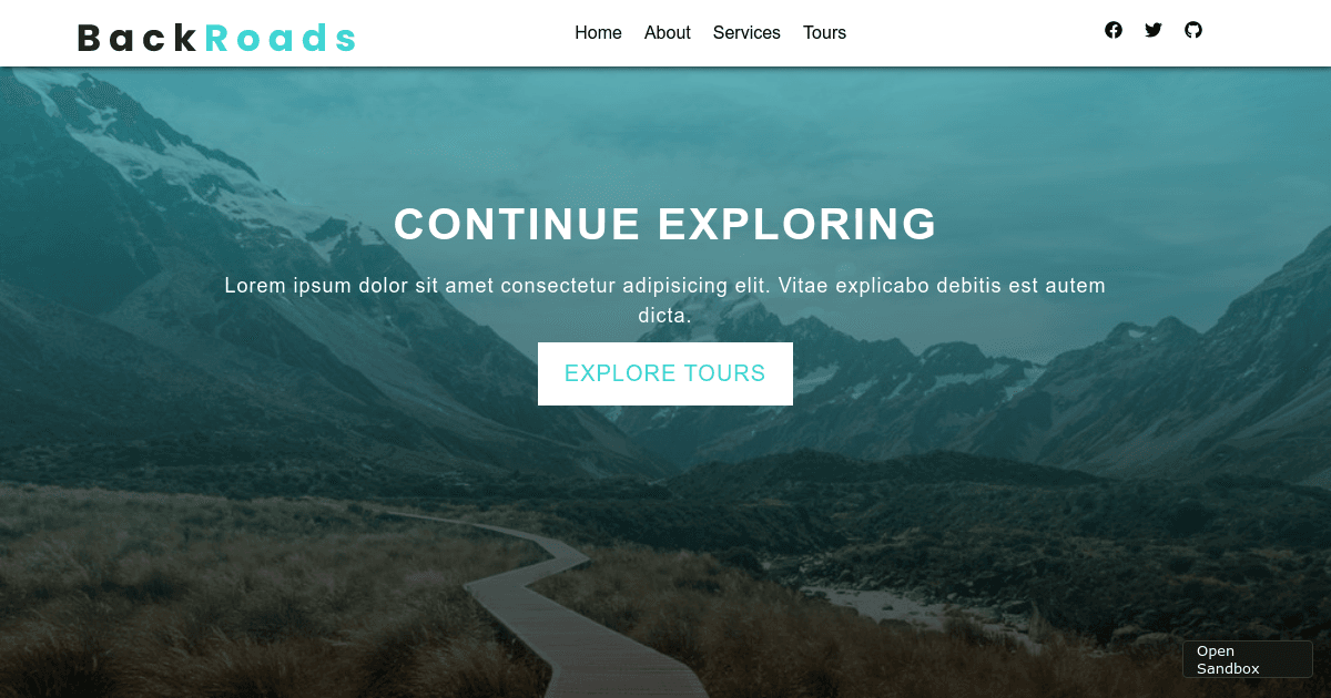 backroads - Codesandbox