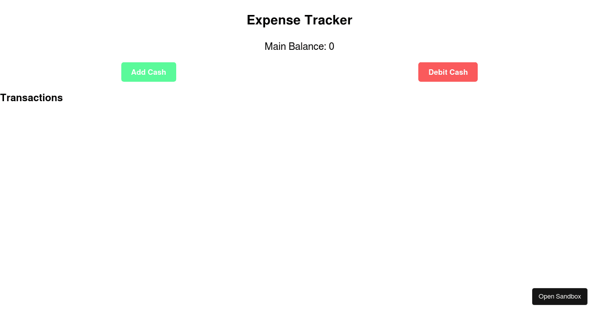 Expenses Tracker - Codesandbox