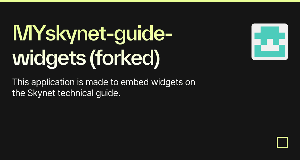 MYskynet-guide-widgets (forked) - Codesandbox