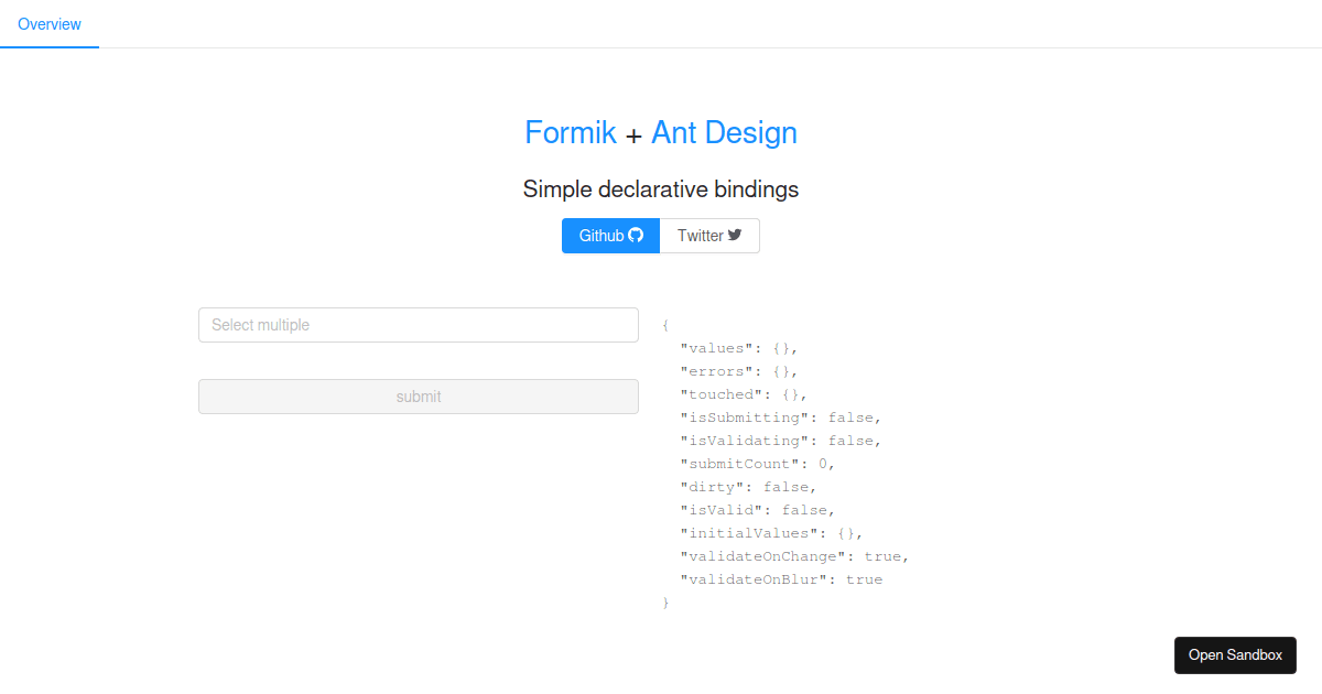 Formik+Antd - Codesandbox
