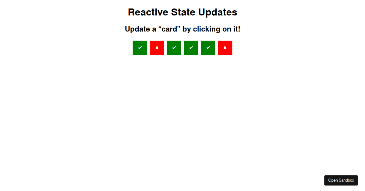 Reactive State Updates - Codesandbox
