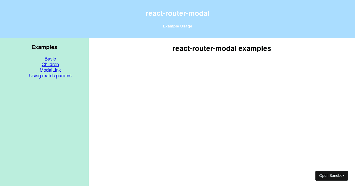 react-router-modal-examples - Codesandbox