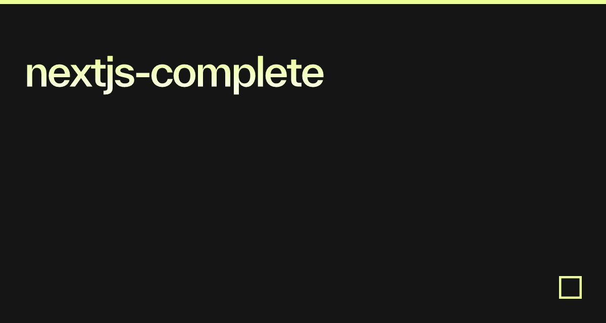 nextjs-complete - Codesandbox