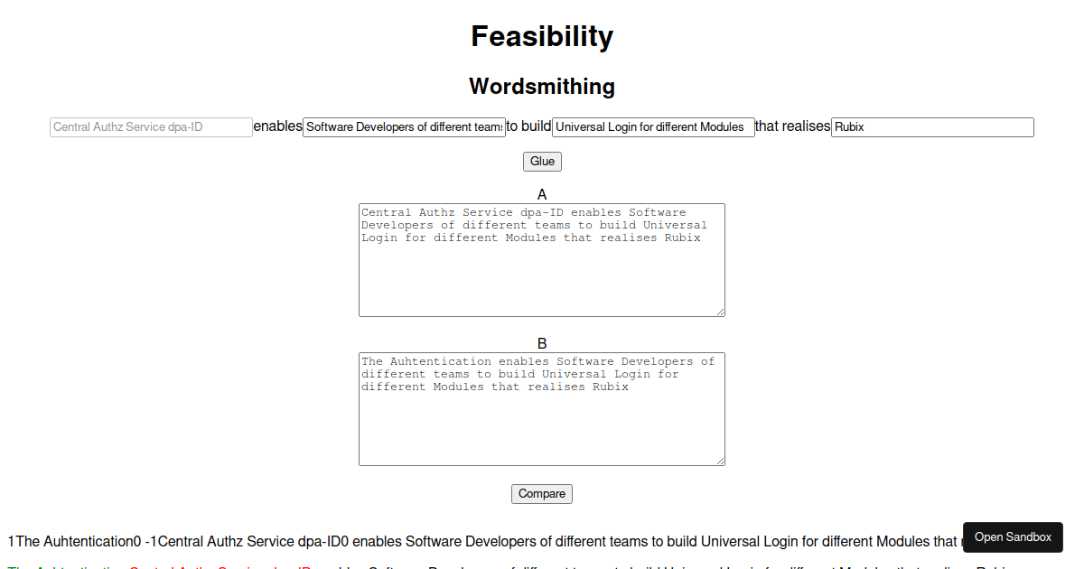 Fuzzy String Comparison Forked Codesandbox