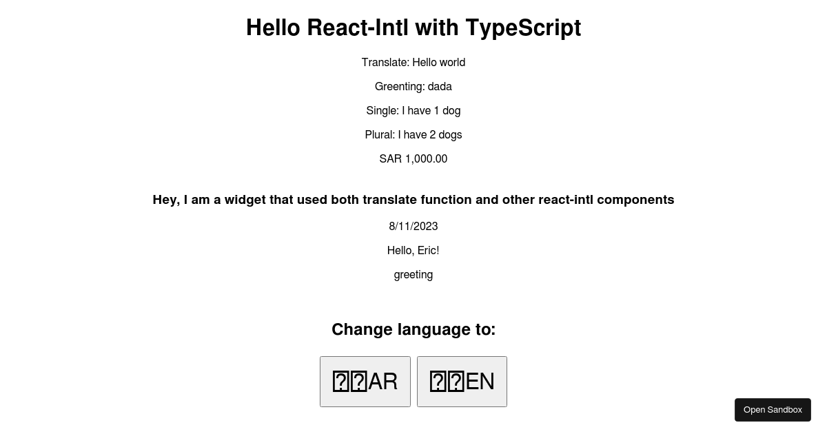 React Intl Typescript (forked) - Codesandbox