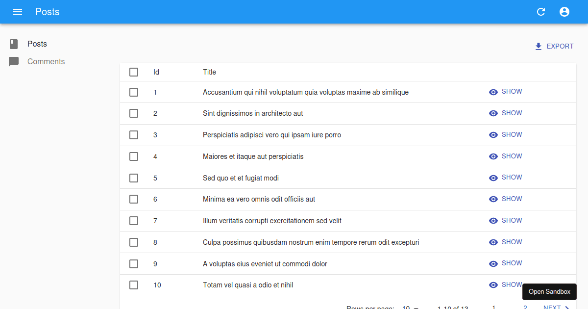 React Admin Advanced Latest - Codesandbox