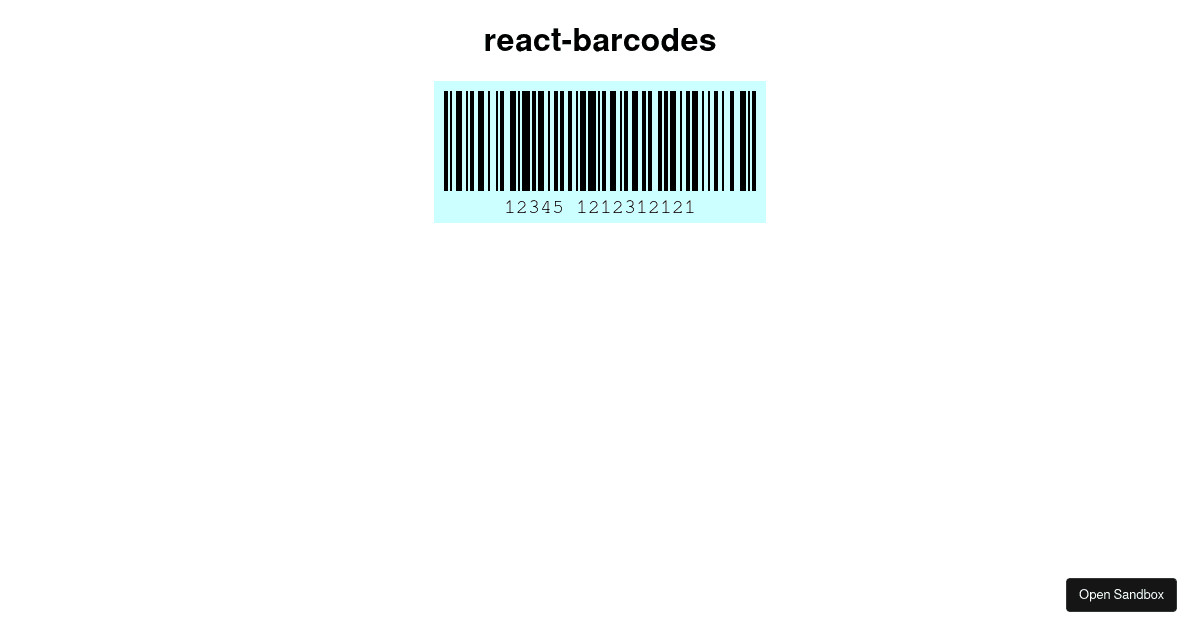 react-barcodes (forked) - Codesandbox