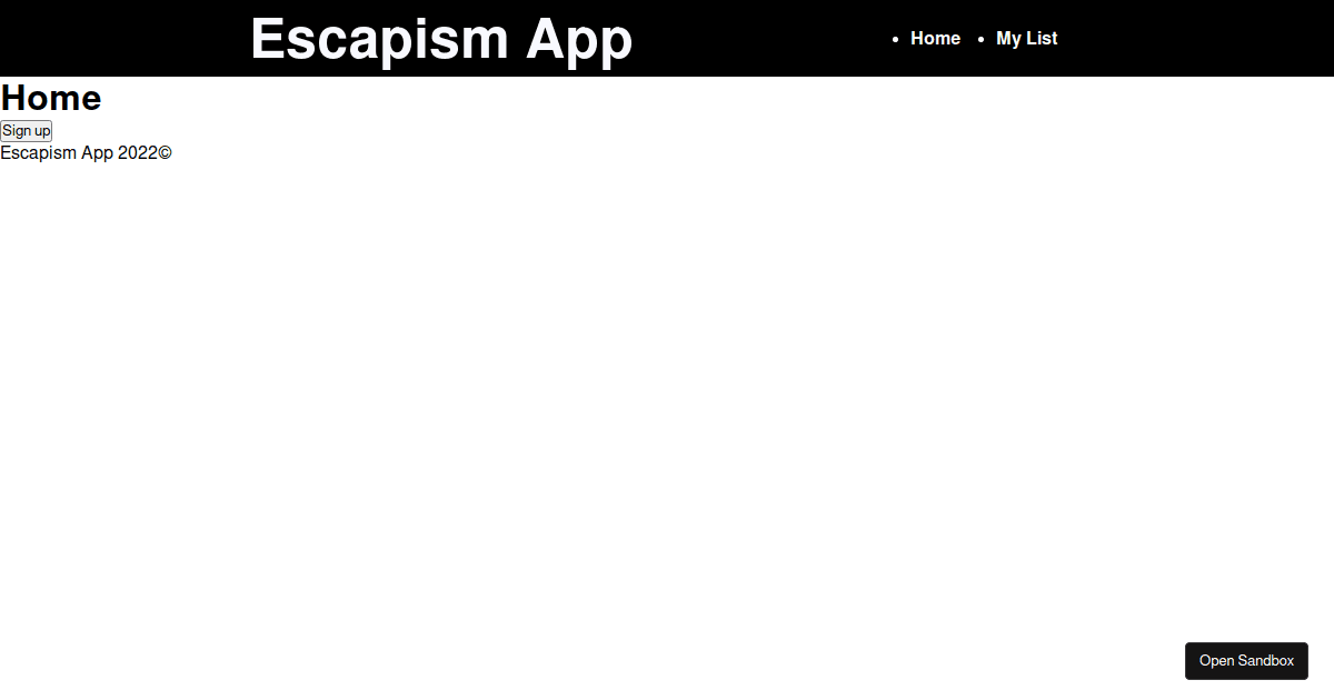 escapism-app - Codesandbox
