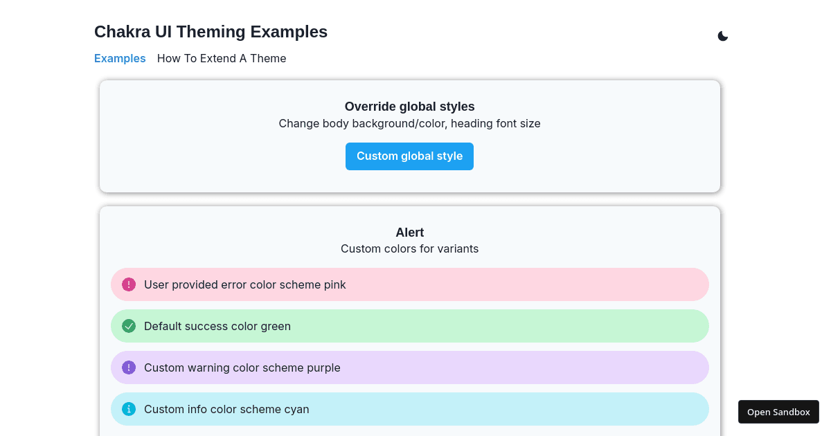 Chakra-UI Theme extension (forked) - Codesandbox