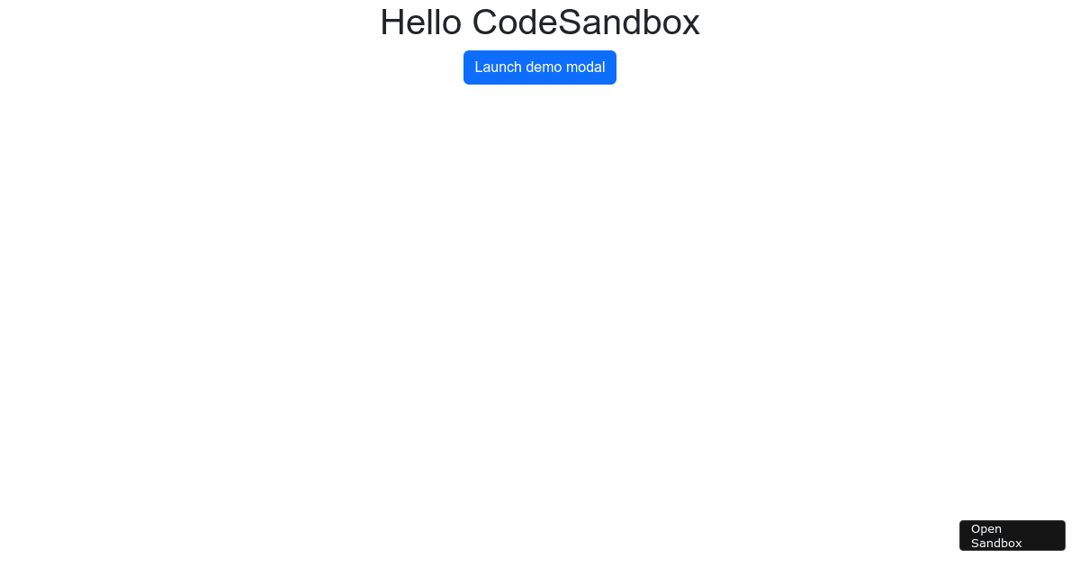 Test modal - Codesandbox
