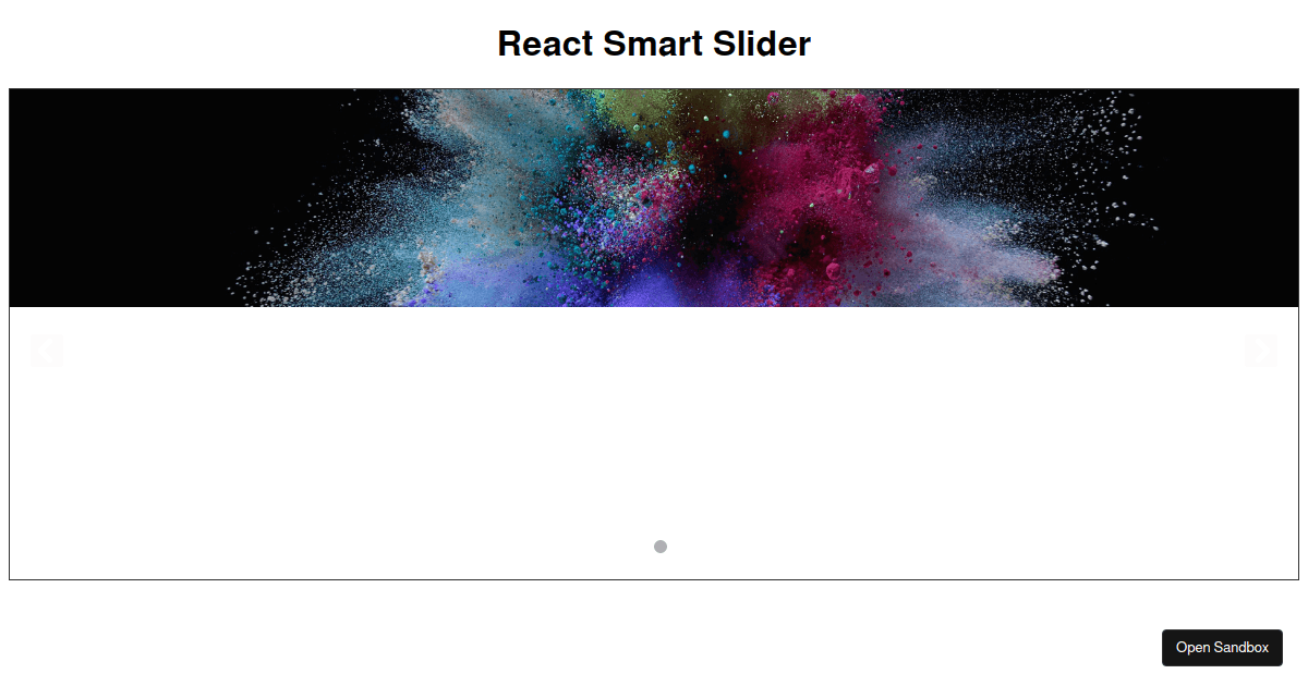React Smart Slider Forked Codesandbox