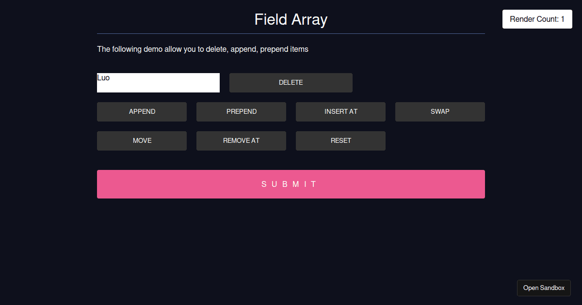 React Hook Form Usefieldarray With Defaultvalue Codesandbox 3088
