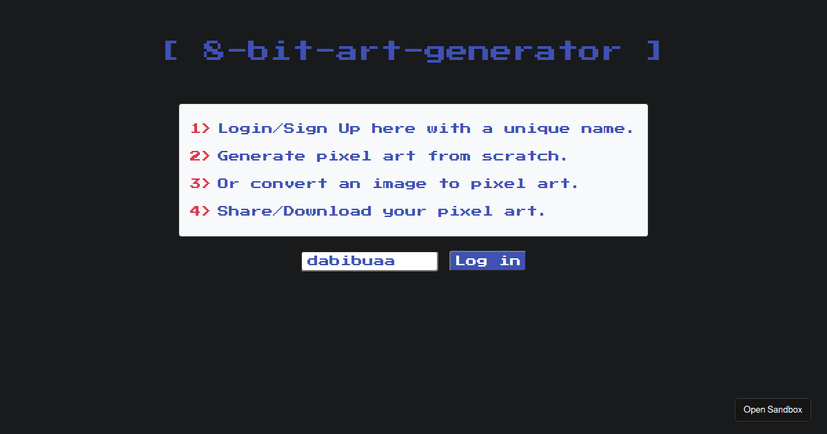 8-bit-art - Codesandbox