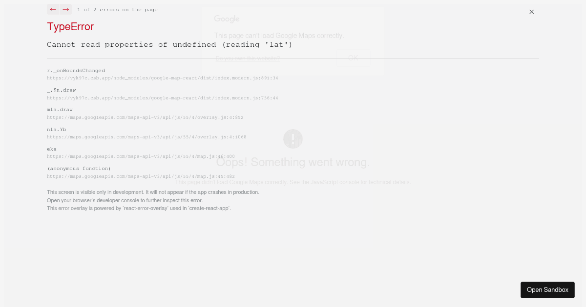 google-map-react (forked) - Codesandbox google-map-react (forked) - Codesandbox