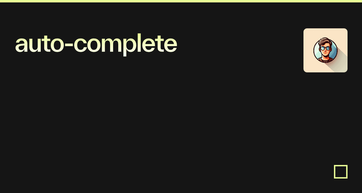 auto-complete - Codesandbox