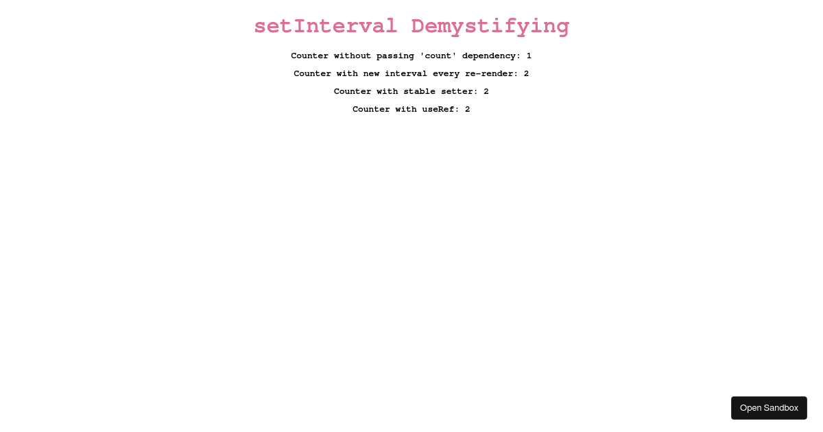 setinterval-with-useeffect - Codesandbox