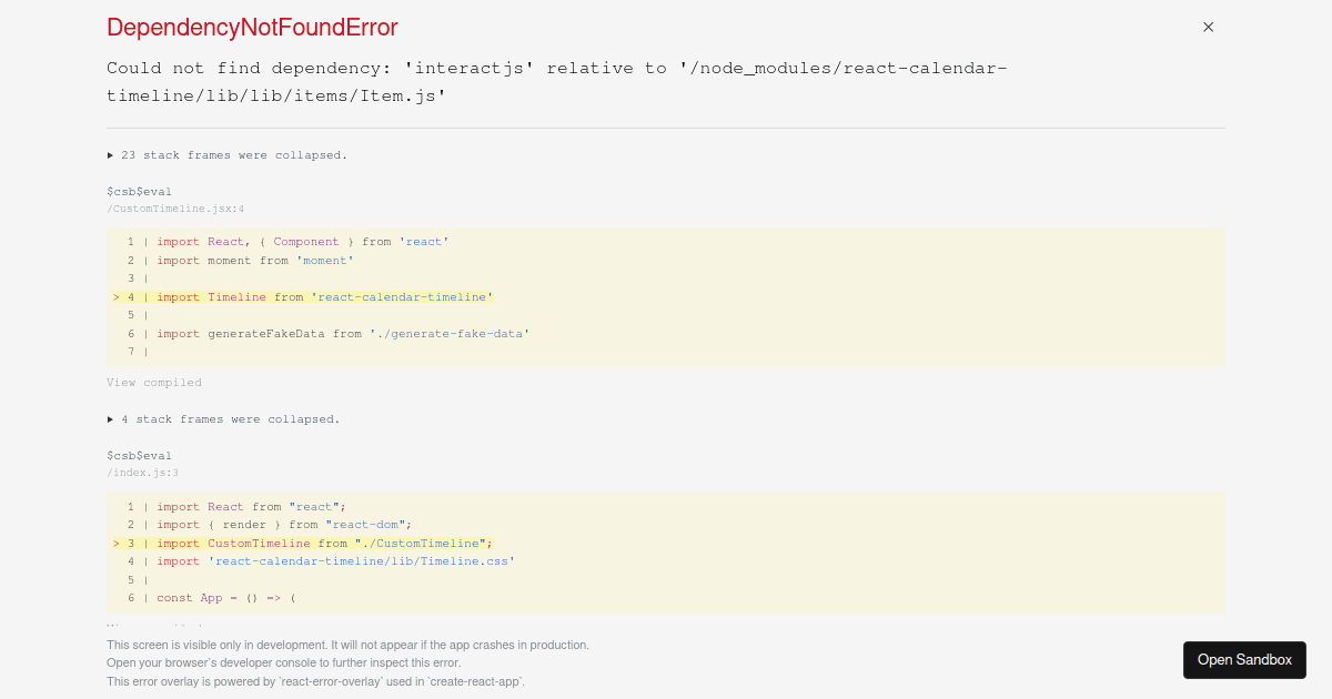 Timeline Demo - Base Example - Codesandbox