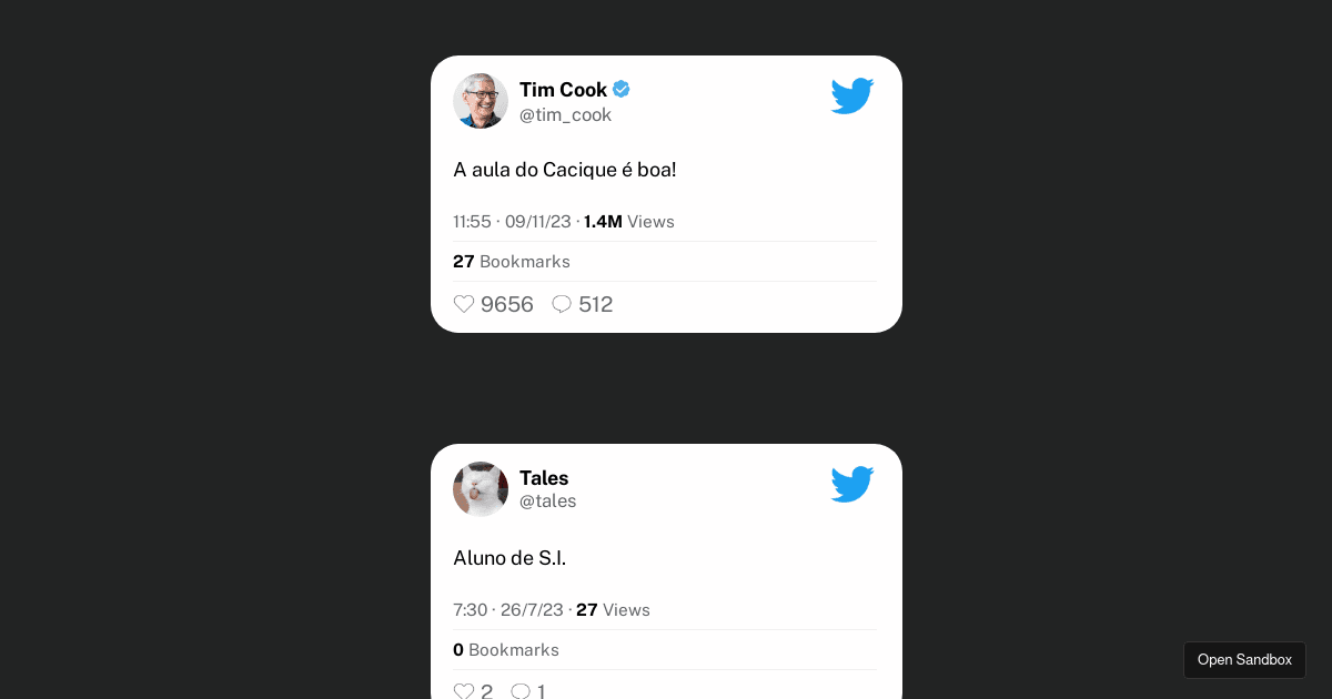 react-twitter - Codesandbox