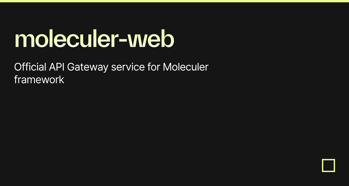 Moleculer Web Codesandbox